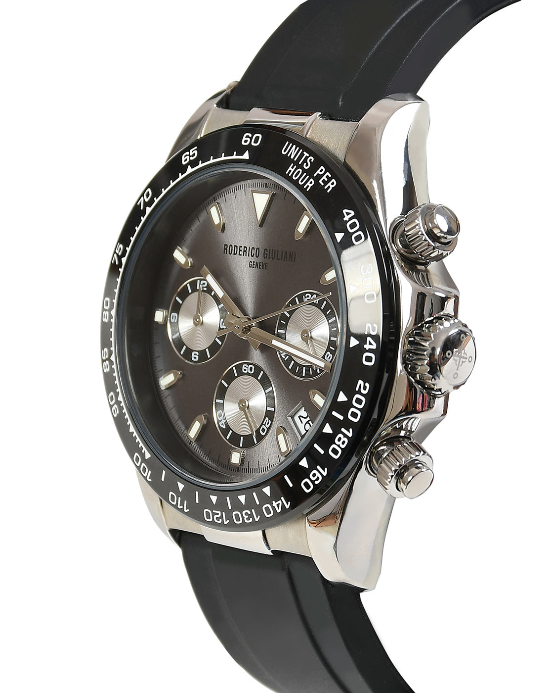 RODERICO GIULIANI ANALOG CHRONOGRAPH GREY DIAL SILVER CASE MEN'S WATCH